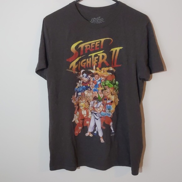 street fighter | Shirts | Street Fighter Ii Graphic Tee Gray Short ...